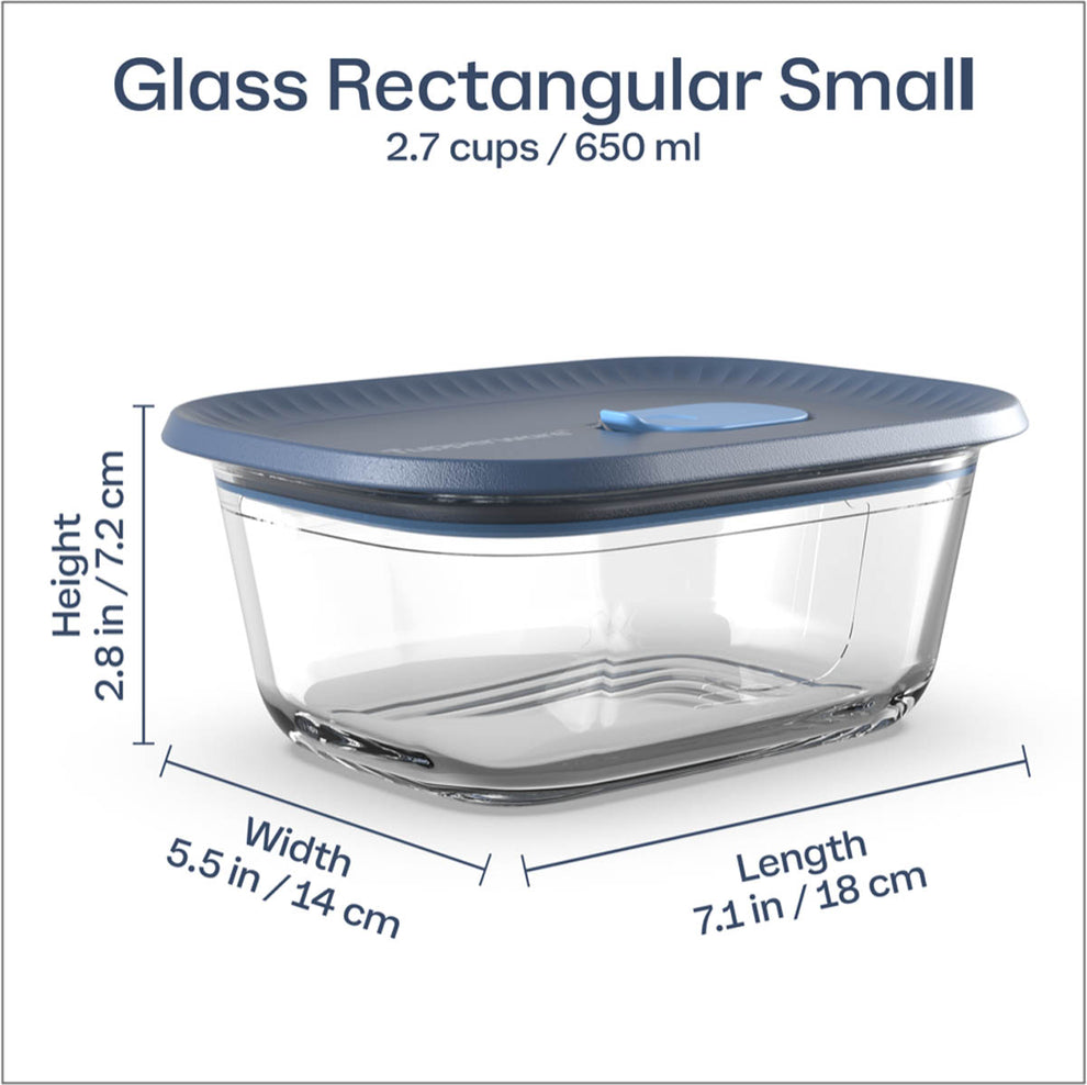 Tupperware Voila™ Glass Food Storage Container | Rectangular Small ...