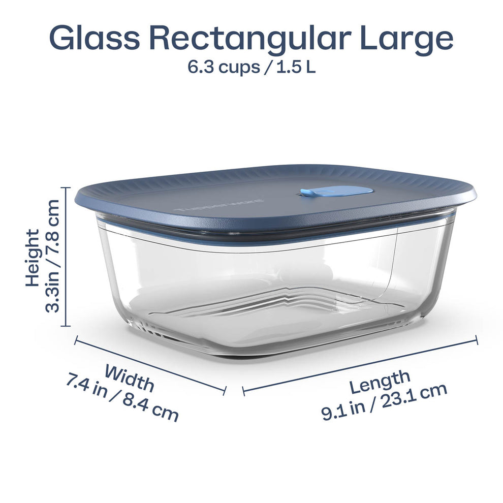 Tupperware Voila™ Glass Food Storage Container | Rectangular Large ...