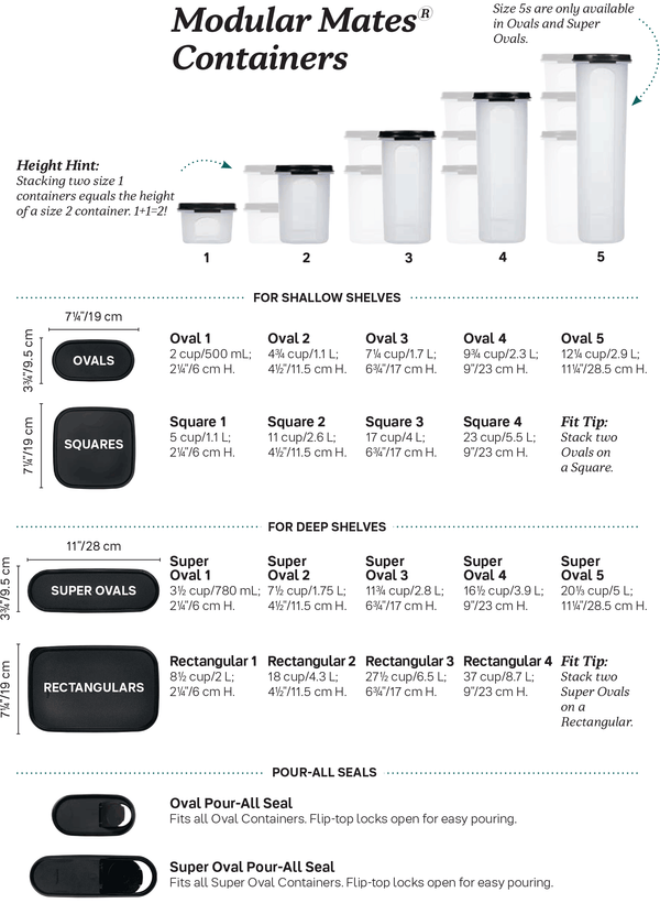Tupperware® Modular Mates® Super Oval & Rectangular 9-Piece Container ...