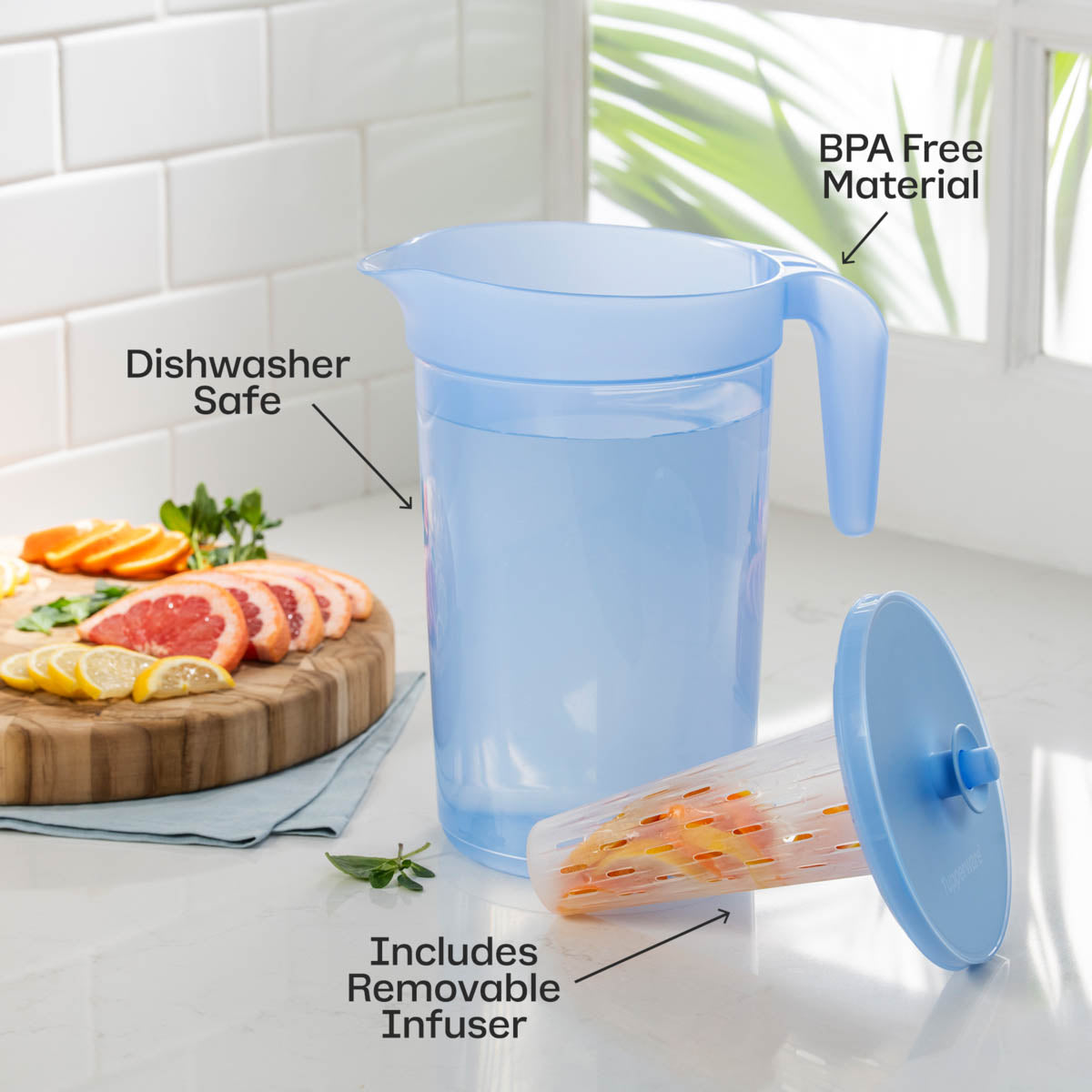 Tupperware® Ilumina 1-Gallon Pitcher with Infuser | 1 Gal / 3.8 L ...