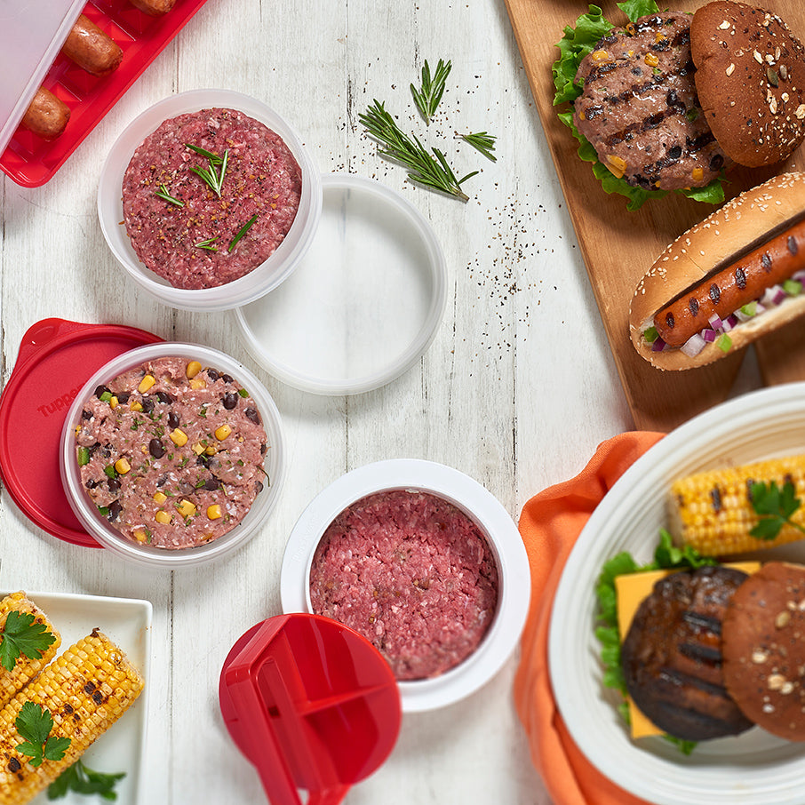 Tupperware® Hamburger Press & Keepers Set | Large Patty Mold & Storage ...